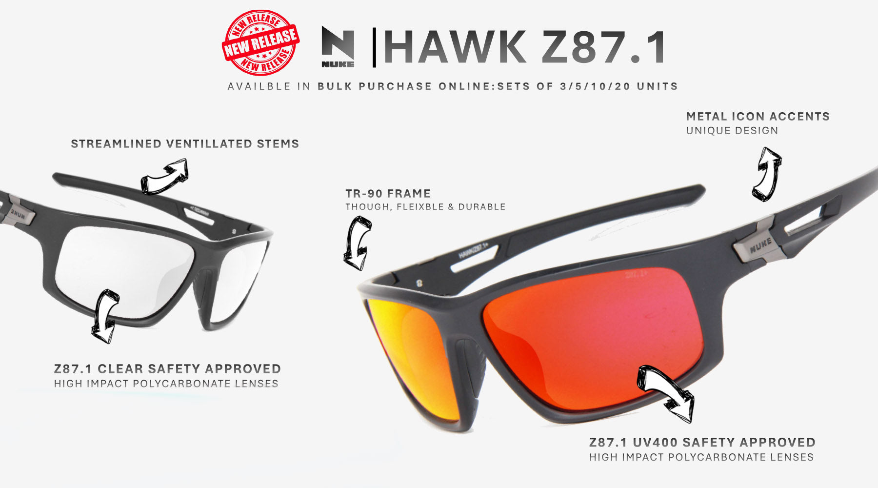 Nuke Optics Modular Rx prescription friendly sunglasses & eyewear